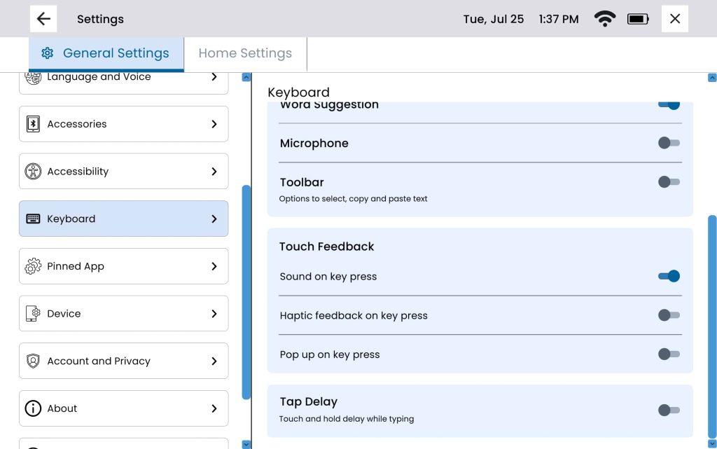 General Settings - Lingraphica